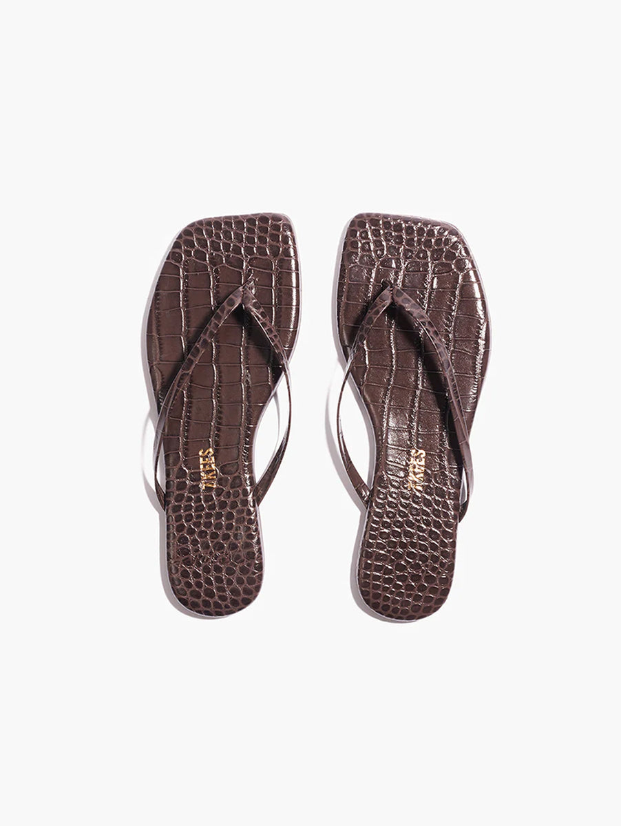 Square Toe Lily - Carob Croc – Over the Rainbow