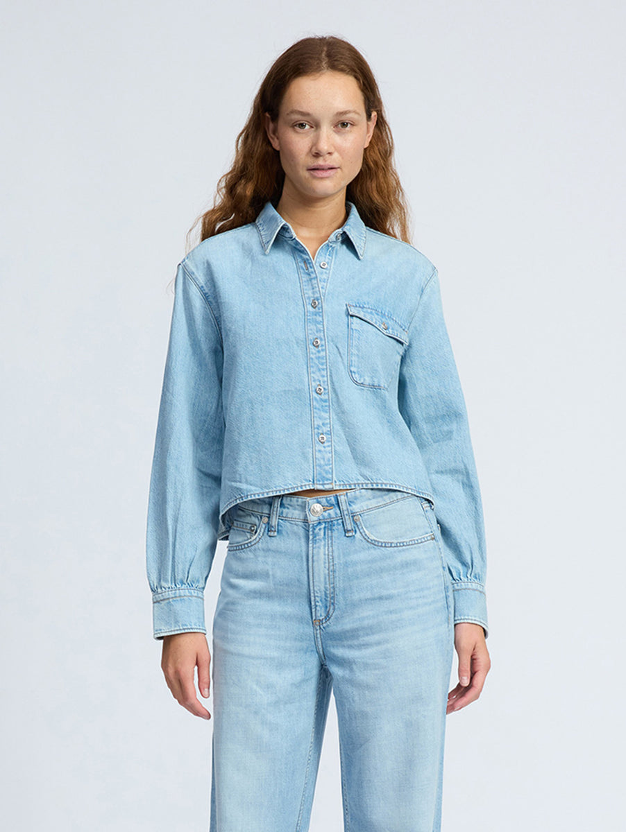 RAG & BONE | Ultra Featherweight Crop Maxine Shirt - Greenport | Over ...