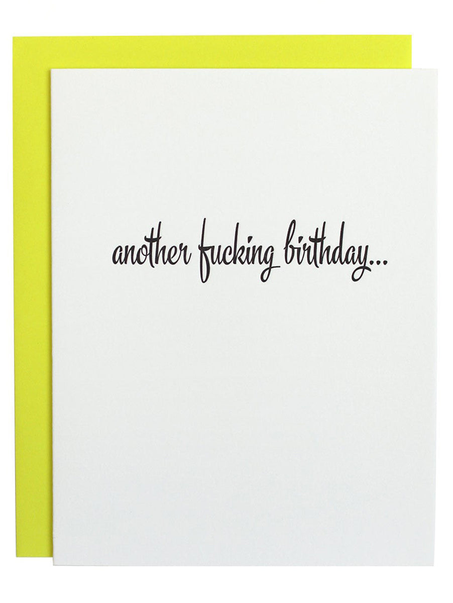 CHEZ GAGNE | Another Fing Bday - Letterpress Card | Over the Rainbow Canada