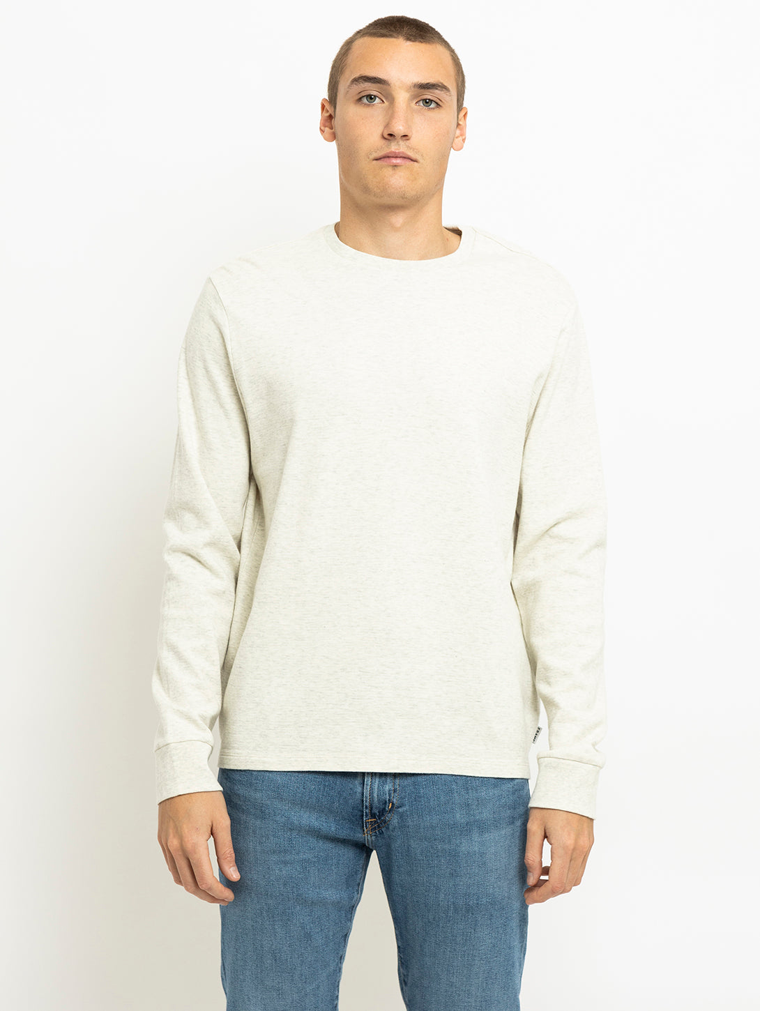 FRAME | Long Sleeve Duofold Top - Oatmeal Heather | Over the Rainbow Canada